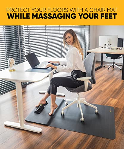 Standing Desk Mat Anti Fatigue Office Chair Mat - Sit Stand Comfort Mat with Foot Massager - Office Mat with Foot Rest Under Desk for Hardwood Floor