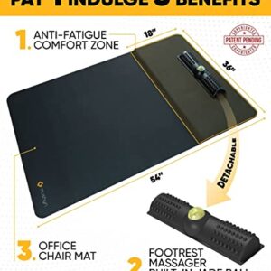 Standing Desk Mat Anti Fatigue Office Chair Mat - Sit Stand Comfort Mat with Foot Massager - Office Mat with Foot Rest Under Desk for Hardwood Floor