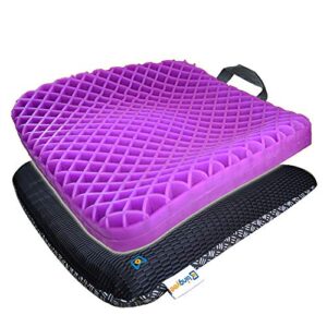 bingyee gel seat cushion 1.8 inch cooling gel double seat cushion for pressure relief orthopedic chair pads for home chair office chair car seat cushion sweatless bottom for long sitting