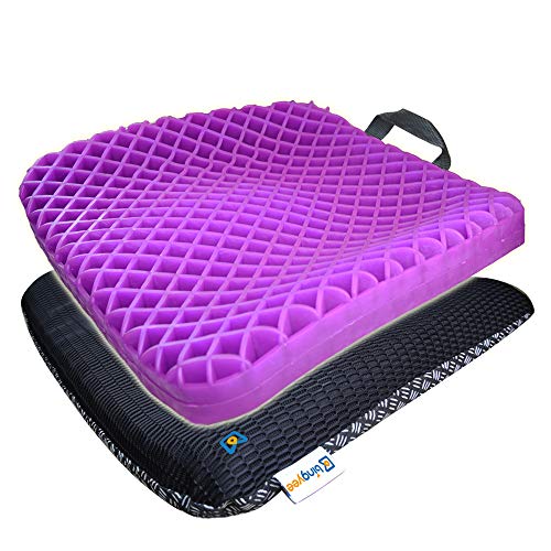 Bingyee Gel Seat Cushion 1.8 Inch Cooling Gel Double Seat Cushion for Pressure Relief Orthopedic Chair Pads for Home Chair Office Chair Car Seat Cushion Sweatless Bottom for Long Sitting