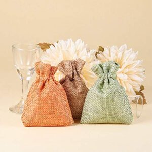 PH PandaHall 15 Color Burlap Packing Pouches Drawstring Bags 2.7x3.5'' Advent Calendar Bags Xmas Gift Bag Packing Storage Linen Jewelry Pouches for Wedding Party Shower Birthday Christmas Jewelry