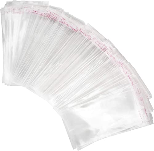 400Pcs Cellophane Bags Clear Plastic Self Adhesive Bags 3.5 x 5.5 inch, OPP Bag Small Clear Resealable Cello Bags for Cookies, Cellophane Bags Small for Bakery Candle Soap Prints Card (9 * 17CM)