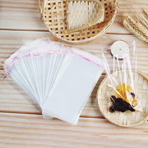 400Pcs Cellophane Bags Clear Plastic Self Adhesive Bags 3.5 x 5.5 inch, OPP Bag Small Clear Resealable Cello Bags for Cookies, Cellophane Bags Small for Bakery Candle Soap Prints Card (9 * 17CM)