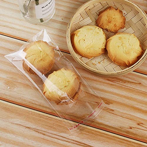 400Pcs Cellophane Bags Clear Plastic Self Adhesive Bags 3.5 x 5.5 inch, OPP Bag Small Clear Resealable Cello Bags for Cookies, Cellophane Bags Small for Bakery Candle Soap Prints Card (9 * 17CM)