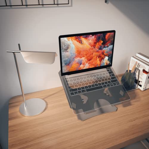 Laptop Stand, Foldable Laptop Stand, Portable Computer Stand, Travel Laptop Stand, Foldable Adjustable Ergonomic Laptop Stand Lift Desk for 10 to 17 Inch Laptops, Silver Aluminum Bracket