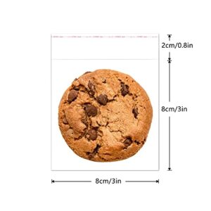 Self Sealing Cellophane Bags 3x3" 200pcs Squre Cello Bags Small Adhesive Bags 2 Mil for Earrings Candies Bakery Cookies Treat Candle Soap Gift (9 Sizes to Choose from)