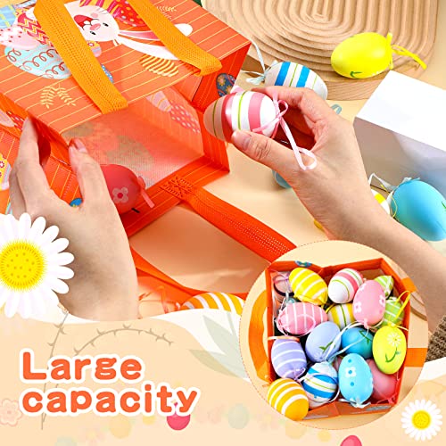 Mixweer 36 Pcs Easter Gift Bags with Handles 7.9 x 7.9 x 5.9 Inches Easter Egg Hunt Candy Bags Reusable Easter Party Treat Goodie Bags for Easter Party Favors, Easter Egg Hunt