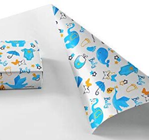 Gift Wrapping Paper 30" x 84" Sheet Vintage Style (Baby Boy)