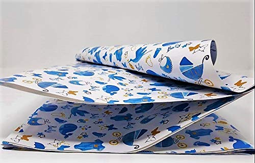 Gift Wrapping Paper 30" x 84" Sheet Vintage Style (Baby Boy)