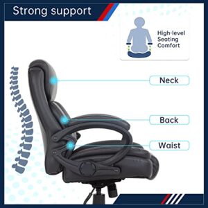 Big and Tall Office Chair 400lbs Wide Seat Ergonomic Desk Chair with Lumbar Support Arms High Back PU Leather Executive Task Computer Chair for Back Pain