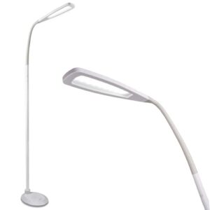 ottlite led standing floor lamp with adjustable flex neck – dimmable with 3 brightness levels & energy efficient natural daylight leds – stable base for living room, dorm, bedroom, office & workshop