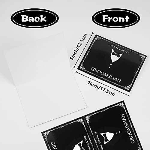 SAIWEILAI ONLINE 24 Pieces Groomsmen Proposal Box Set of 8 Groomsmen Box 8x8x4 inch With 8 Will You Be My Groomsman Labels and 8 Groomsmen Proposal Cards（7 Groomsmen, 1 Best Men ）