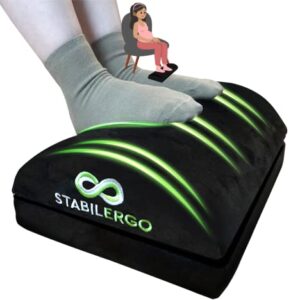 STABILERGO Foot Rest for Under Desk at Work, Ergonomic Office Desk Foot Rest, Adjustable Foot Rest, Under Desk Footrest with Washable Cover, Desk Foot Stool Work from Home Accessories