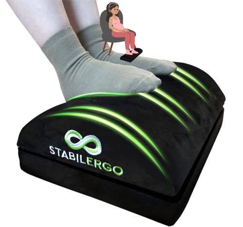 STABILERGO Foot Rest for Under Desk at Work, Ergonomic Office Desk Foot Rest, Adjustable Foot Rest, Under Desk Footrest with Washable Cover, Desk Foot Stool Work from Home Accessories