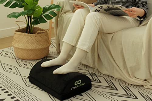 STABILERGO Foot Rest for Under Desk at Work, Ergonomic Office Desk Foot Rest, Adjustable Foot Rest, Under Desk Footrest with Washable Cover, Desk Foot Stool Work from Home Accessories