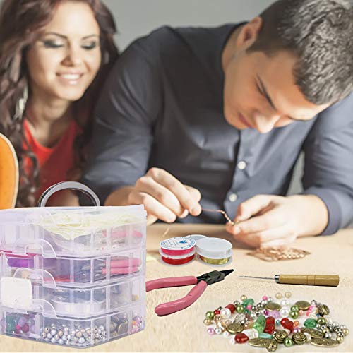 Jewelry Making Kit, 2062 pcs DIY Making Supplies for Bracelet, Necklace, Earrings Making, Great Gift for Girls and Adults with Beads,Jewelry Charms Findings,Pearl,Spacer Beads Wire Cord Pliers Caliper