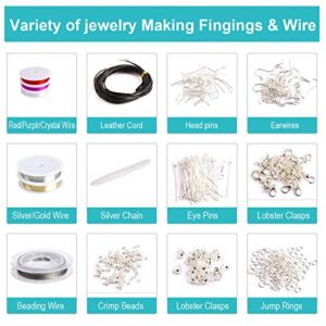 Jewelry Making Kit, 2062 pcs DIY Making Supplies for Bracelet, Necklace, Earrings Making, Great Gift for Girls and Adults with Beads,Jewelry Charms Findings,Pearl,Spacer Beads Wire Cord Pliers Caliper