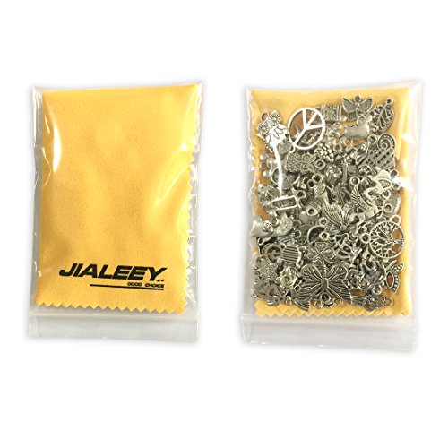 Wholesale Bulk Lots Jewelry Making Silver Charms Mixed Smooth Tibetan Silver Metal Charms Pendants DIY for Necklace Bracelet Jewelry Making and Crafting, JIALEEY 100 PCS