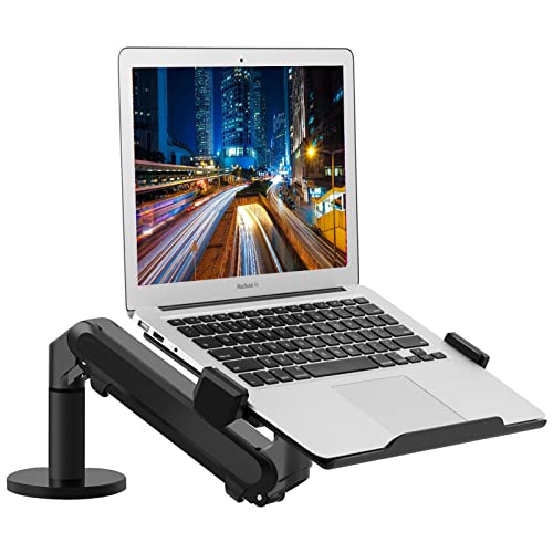 MPK Laptop arm Mount for Desk, Single Gas Spring Laptop Arm Desk Stand/Holder,Extra Laptop Tray Fits 12-17" Laptops/Notebook