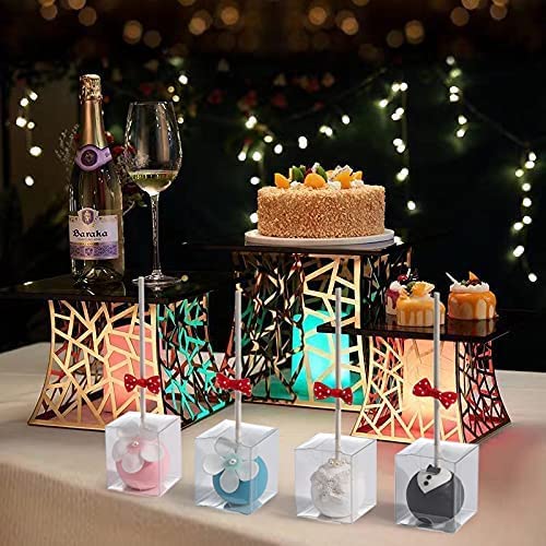 RomanticBaking 100 Pack 1 3/4" x 1 3/4" x 2" individul Single Cake Pop Box With Hole and RibbonSmall Gift Boxes Mini Plastic Boxes Treat Boxes Candy Boxes