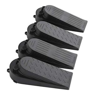 4pcs set black door stopper easily wedges door gaps up finger protector flexible floor door stops – non-scratching door stop – modern wedge door stop design