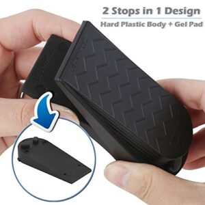 4Pcs Set Black Door Stopper Easily Wedges Door Gaps up Finger Protector Flexible Floor Door Stops - Non-Scratching Door Stop - Modern Wedge Door Stop Design