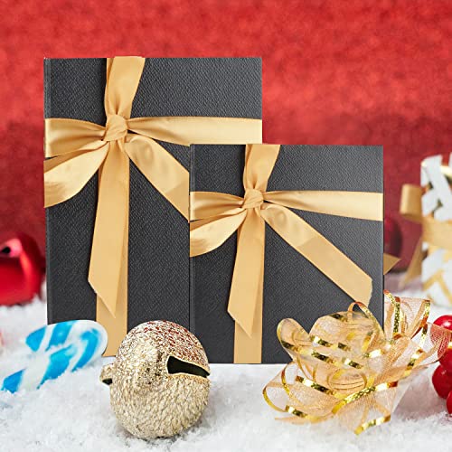 Gift Box with Lid black magnetic close Decorative Boxes for Christmas Thanksgiving Birthday Wedding Bridesmaid with Gift Card, Envelope, Ribbon, Shredded Paper Filler (11"X 8.07"X 4.13" 1 Pcs)