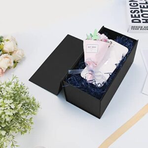 Scenes Black Gift Box, 8.9 x 4.5 x 4.5 In Magnetic Small Gift Boxes with Ribbon for Presents Christmas Birthdays Weddings Groomsmen Gift Boxes with Lids