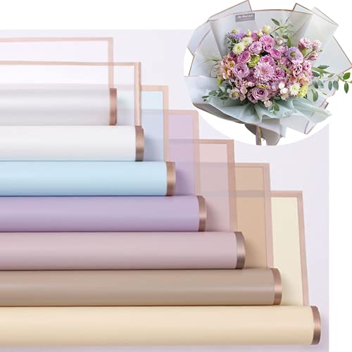 Xshelley(21pcs 7 colors 22.8 * 22.8 inches flower shop bouquet, DIY crafts, gift packaging or gift box packaging, waterproof flower wrapping paper