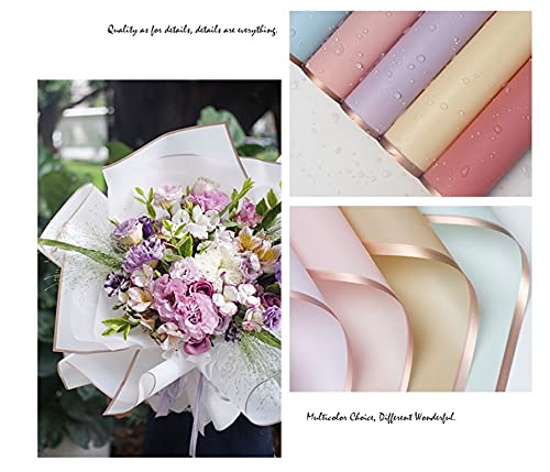 Xshelley(21pcs 7 colors 22.8 * 22.8 inches flower shop bouquet, DIY crafts, gift packaging or gift box packaging, waterproof flower wrapping paper