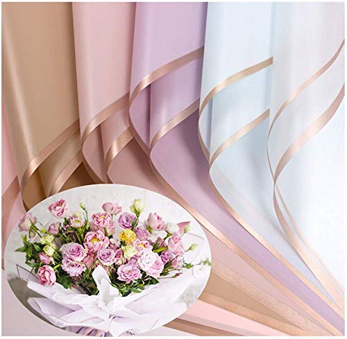 Xshelley(21pcs 7 colors 22.8 * 22.8 inches flower shop bouquet, DIY crafts, gift packaging or gift box packaging, waterproof flower wrapping paper