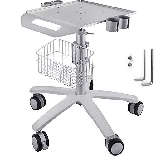 VEVOR Medical Cart Mobile Trolley Cart with Wheels 29.5"-41.3" Height Adjustable Stainless Steel Dental Cart Rolling Desktop Lab Cart with 16.5"× 15.7" Large Tabletop