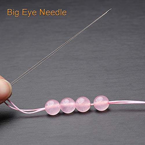 Y-Axis 26 Pcs Assorted Beading Needles Including 6 Pcs Big Eye Beading Needles + 20 Pcs Long Straight Beading Thread Needles with Needle Bottle