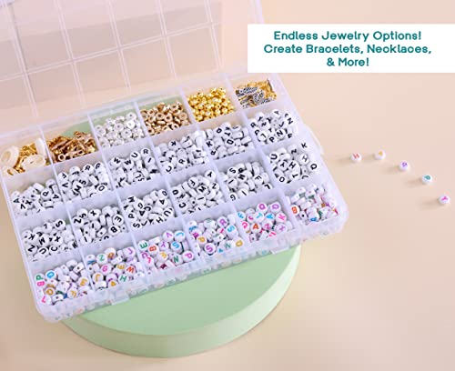 The Artist Life 6000 Clay Heishi Beads Bracelet Making Kit, 24 Colors with 1000+ Letters & Decorative Beads, 6mm Flat Polymer Clay Beads, DIY Jewelry Making Kit, Craft Kit, Bracelets, Necklaces