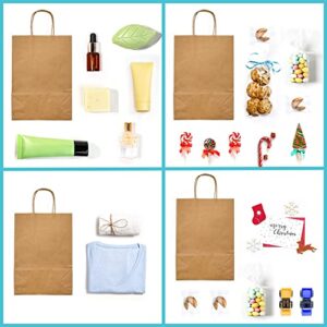 GSSUSA Kraft Paper Gift Bags 5.25x3.75x8 Paper Bags with Handles, Brown (20 Pcs), Bulk Kraft Gift Bag for Shopping, Craft, Grocery, Party, Retail, Lunch, Business, Wedding, Merchandise, Boutique