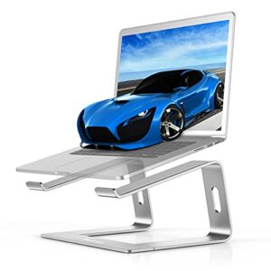 boyata laptop stand, aluminum ergonomic laptop riser computer stand for desk, detachable laptop holder compatible for all 10-15.6″ macbook air pro, dell xps, hp, lenovo, samsung-silver