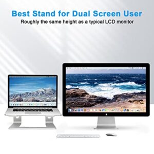 BoYata Laptop Stand, Aluminum Ergonomic Laptop Riser Computer Stand for Desk, Detachable Laptop Holder Compatible for All 10-15.6" MacBook Air Pro, Dell XPS, HP, Lenovo, Samsung-Silver