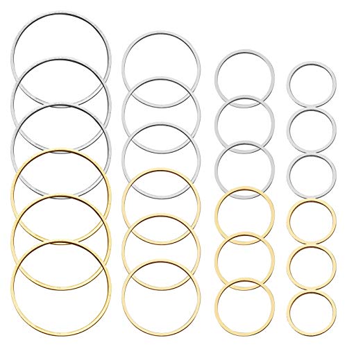 80pcs Earrings Beading Hoop Earring Circle Round Beading Hoop Earring Finding Open Bezel Pendant Frame for Jewelry Making DIY Earring