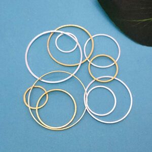 80pcs Earrings Beading Hoop Earring Circle Round Beading Hoop Earring Finding Open Bezel Pendant Frame for Jewelry Making DIY Earring