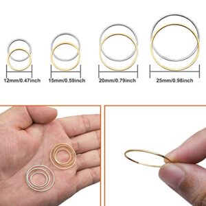 80pcs Earrings Beading Hoop Earring Circle Round Beading Hoop Earring Finding Open Bezel Pendant Frame for Jewelry Making DIY Earring