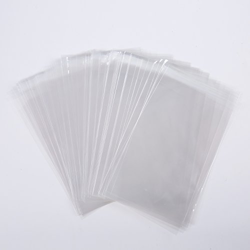 MOWO Clear Plastic Bags 7x9 inch Resealable Candy Coffee Beans Gift Wrap，Pack of 100, 1.6mil