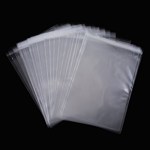 MOWO Clear Plastic Bags 7x9 inch Resealable Candy Coffee Beans Gift Wrap，Pack of 100, 1.6mil