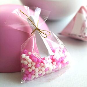 Augshy Cake Pop Bags, 300 Pcs 4x6 Treat Cello Bags for lollipop with 300 Twist Ties, 1.4 mils Thickness OPP Plastic Bags for Lollipop Candy Chocolate Cookie Wrapping