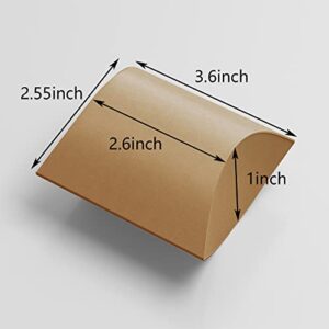 Kraft Paper Pillow Candy Box, Foldable Gift Box with Jute Rope for Weddings, Parties, Birthdays, Holidays, 60 Pcs