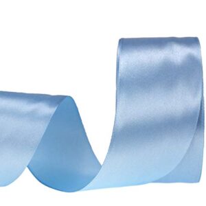 ATRBB 25 Yards 2 inches Satin Ribbon for Wedding,Handmade Bows and Gift Wrapping (Light Blue)