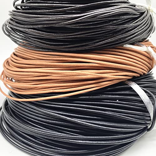 5 Yards Round Leather Cord for Keychains Beading Jewelry Making DIY Bracelet Findings Handmade Crafts Rope String