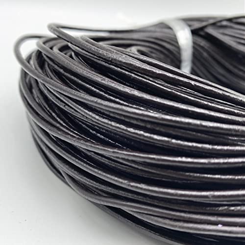 5 Yards Round Leather Cord for Keychains Beading Jewelry Making DIY Bracelet Findings Handmade Crafts Rope String