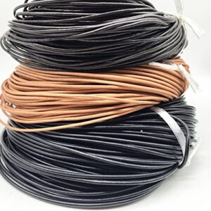 5 Yards Round Leather Cord for Keychains Beading Jewelry Making DIY Bracelet Findings Handmade Crafts Rope String