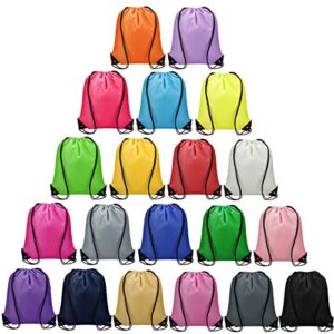 vorspack drawstring backpacks bulk 20 pieces of 20 colors string bags, customized gift bags goodie bags for class party gym sport trip