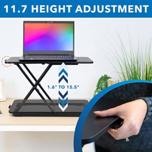 Mount-It! Standing Keyboard Tray, Adjustable Height Keyboard Riser for Desktop, Ergonomic Sit Stand Key Board and Mouse Platform, Ergonomic Lifter for Keyboard and Laptops 23.6 x 11.8 Inch